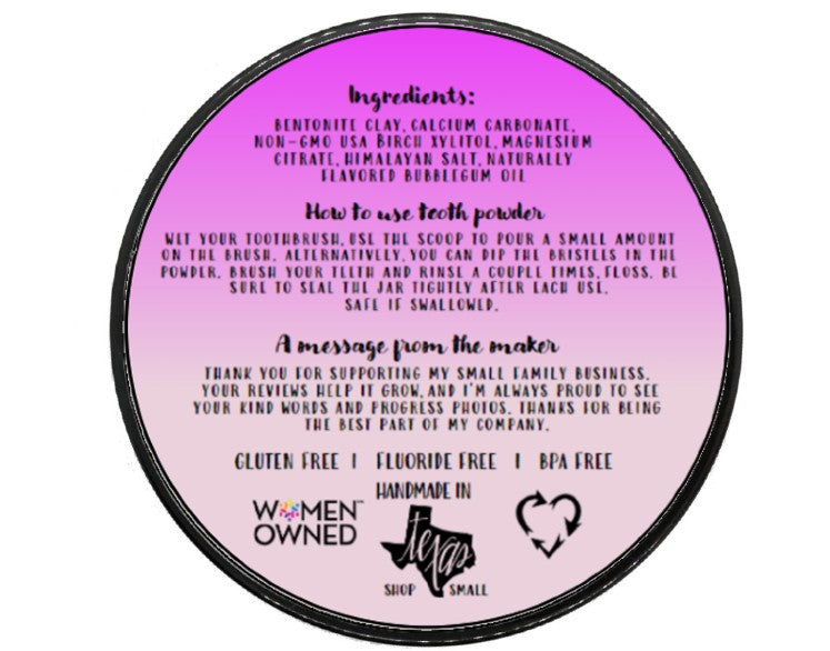 New Bubblegum Naturally Flavored Mineral Powdered Toothpaste – Simply ...